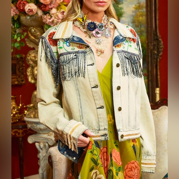 Aratta | Jackets & Coats | Aratta Embellished Denim Jacket | Poshmark
